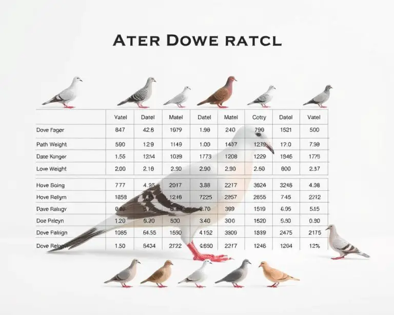 Chart for Doves Average Weight – Bird Care Reference